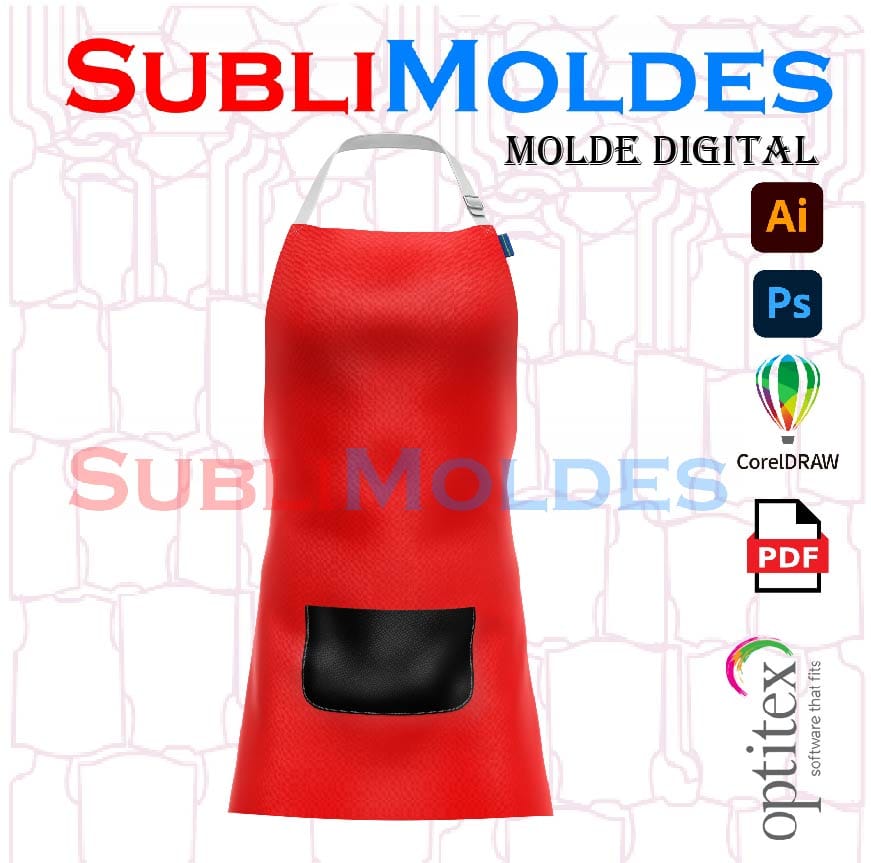Molde Mandil Delantal BBQ | Sublimoldes Moldes Digitales
