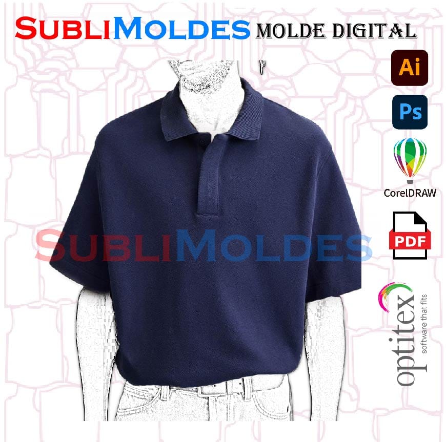 Molde Polo Oversize | Sublimoldes Moldes Digitales