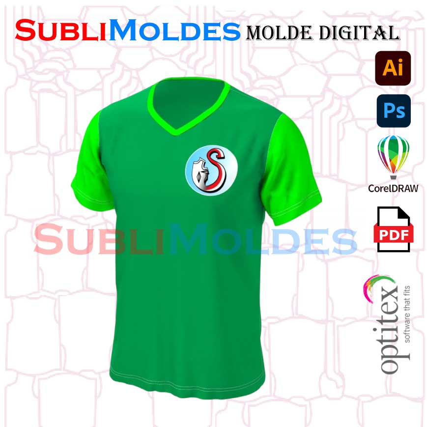 Molde Camiseta Basica Cuello V | Sublimoldes Moldes Digitales