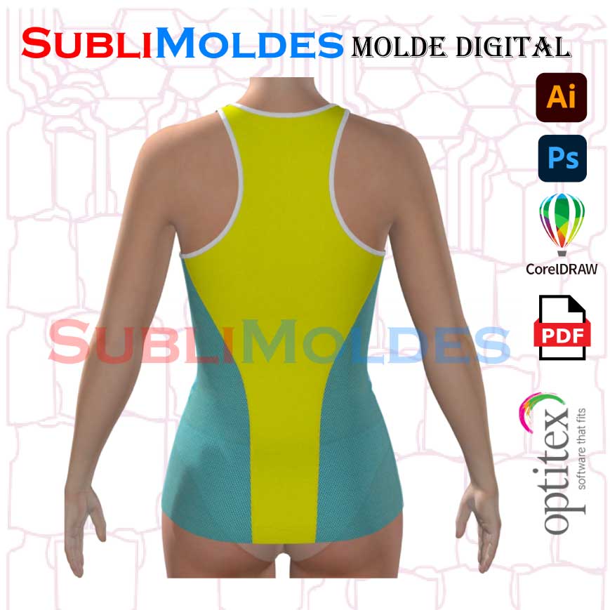 Molde Musculosa Tank Top Pack | Sublimoldes Moldes Digitales