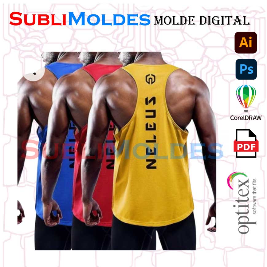 Molde Musculosa Gym | Sublimoldes Moldes Digitales