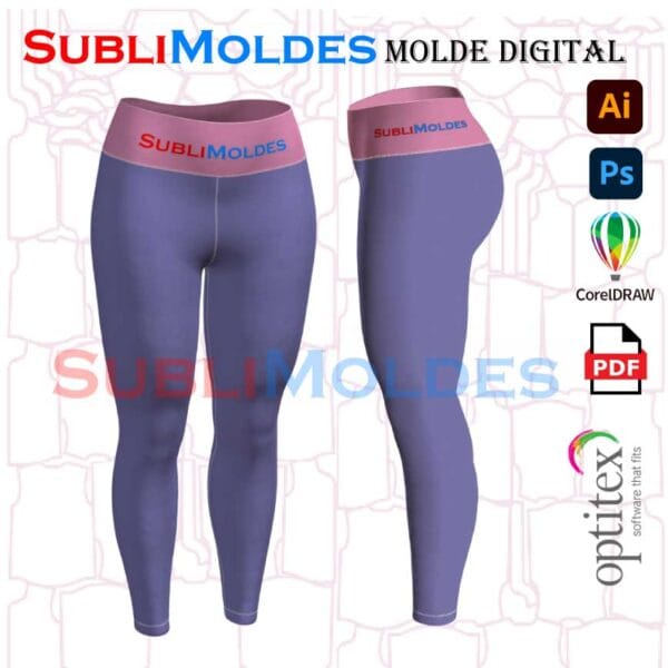 Sewing Pattern Lycra Leggins Pretina Ancha | Sublimoldes Digital Sewing ...