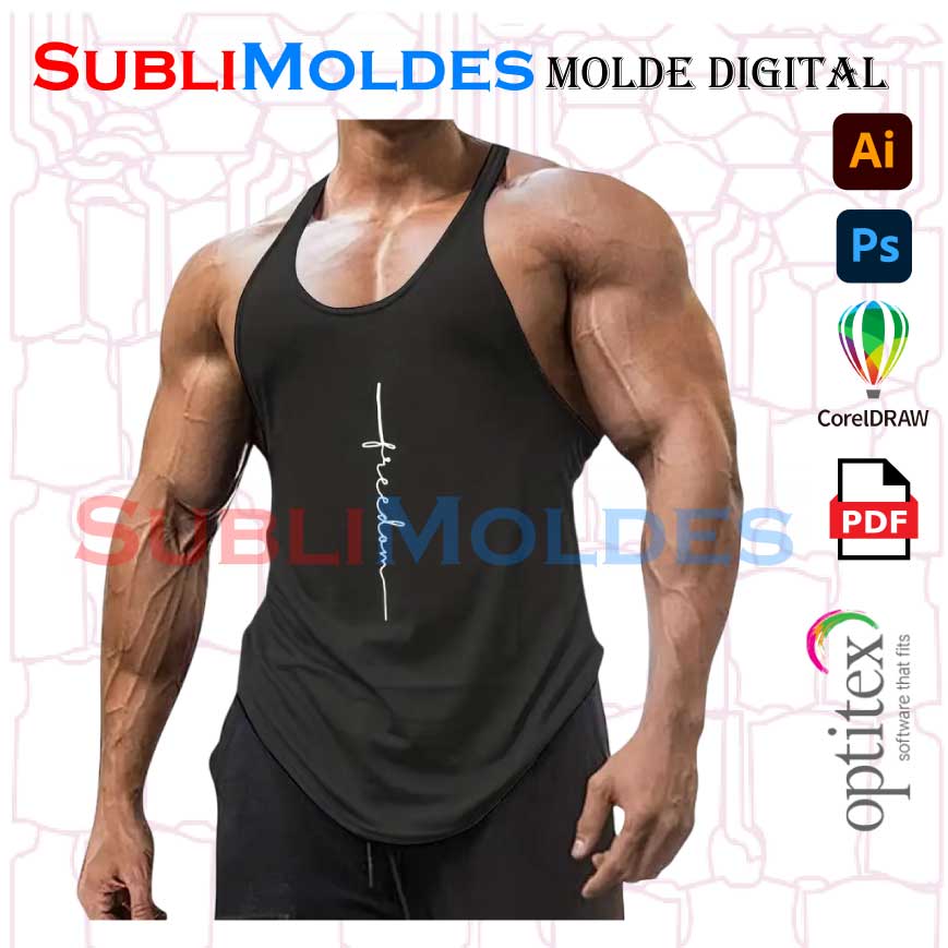 Molde Musculosa Gym Fisicoculturismo | Sublimoldes Moldes Digitales